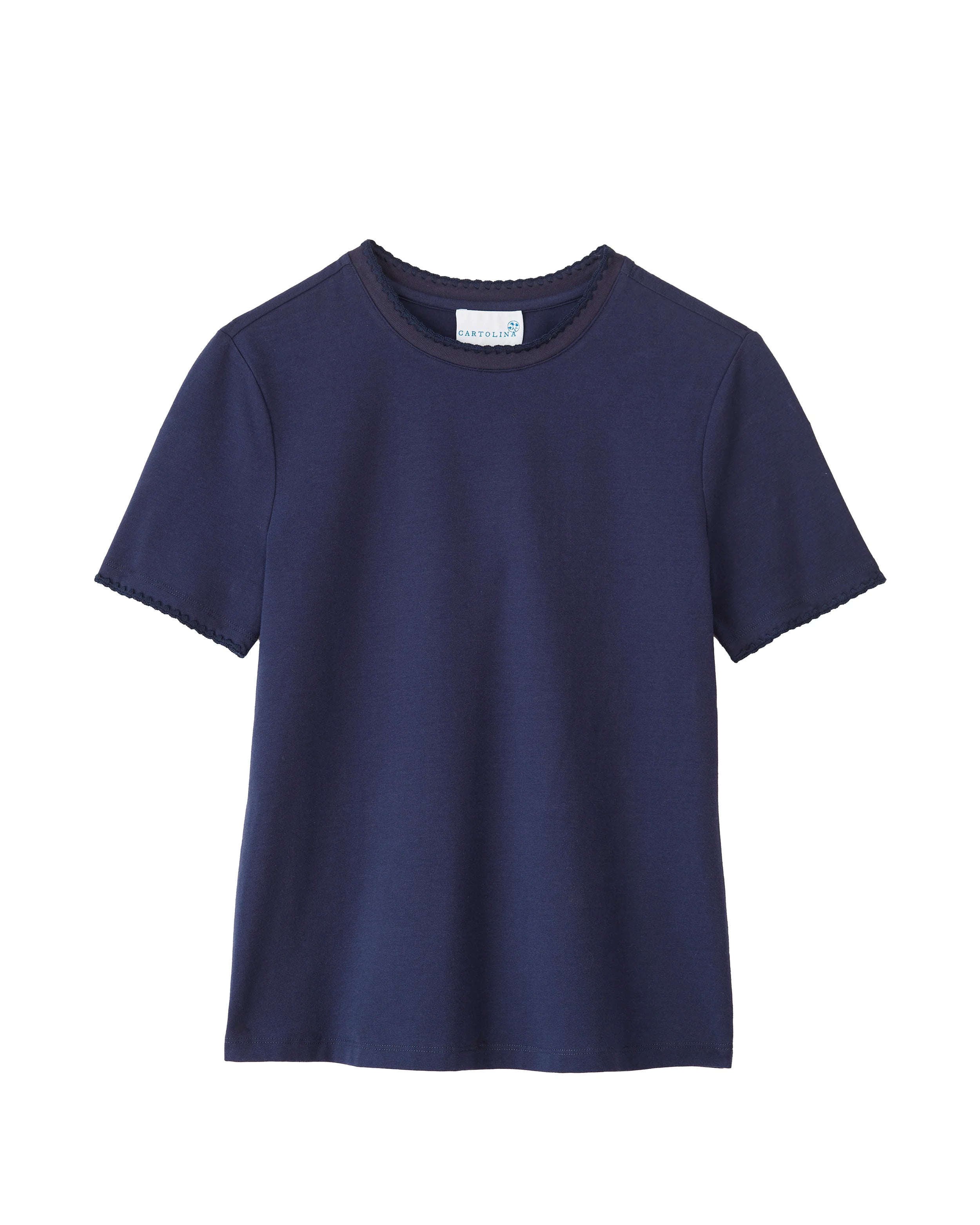 Dylan Crewneck Tee | Midnight Blue – Charlotte's Inc