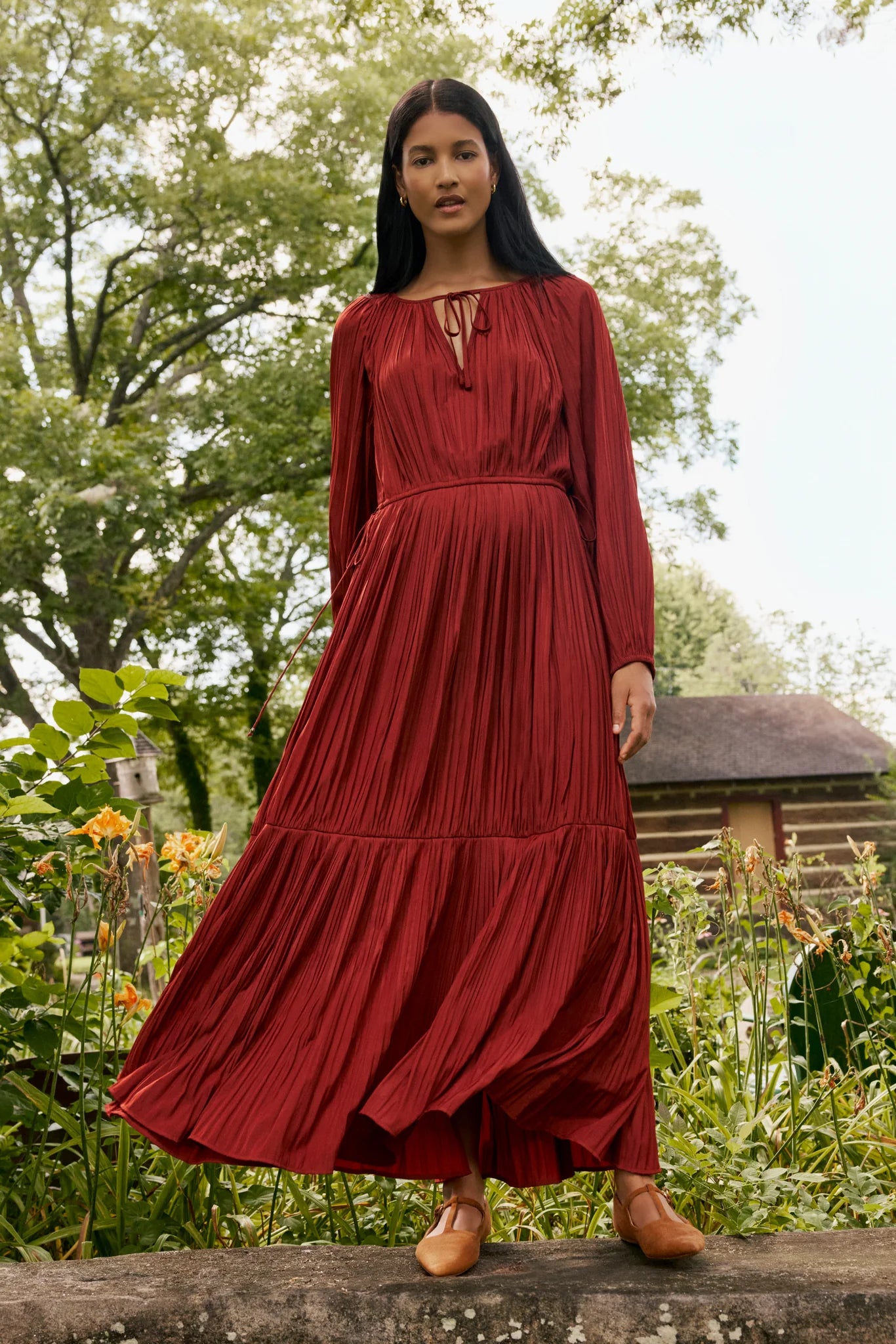 Perrin Dress | Brick – Charlotte's Inc